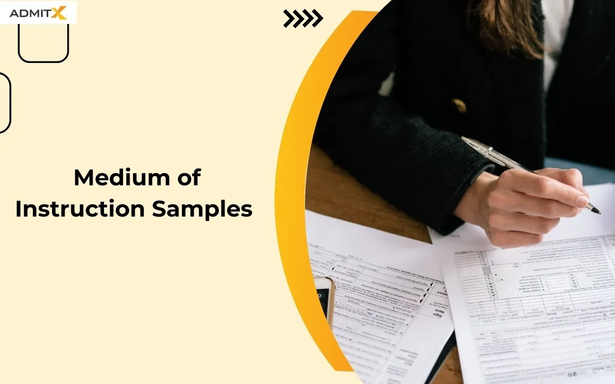 Medium of Instruction Certificate (MOI) Sample